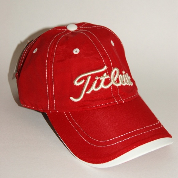 Titleist | Accessories | New Titleist Mens Adjustable Golf Red Hat Cap ...